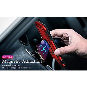 iPod Touch 7 Case, iPod Touch 6 Case with Car Mount,IDweel Hybrid Rugged Shockproof Protective Cover with Built-in Kickstand for iPod Touch 5 6 7th Generation, Red