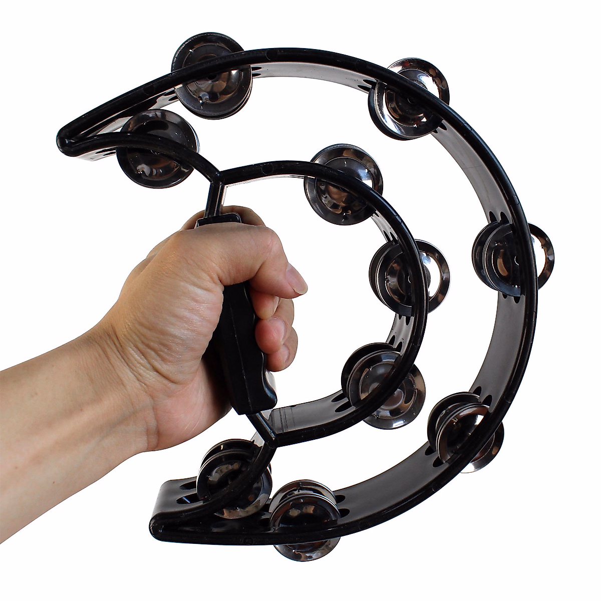 YMC TAM20-BK Pro Tambourine Double Row Cutaway, Black