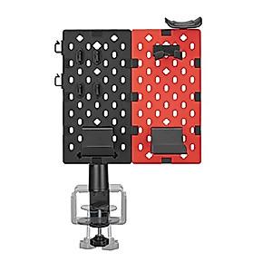 SUPERLIT Clamp-on Desk Pegboard Modular Gaming Accessory Holder for Controllers & Headphones Efficient and Tidy Clamp-On Desk Pegboard Gaming Station Cable Management