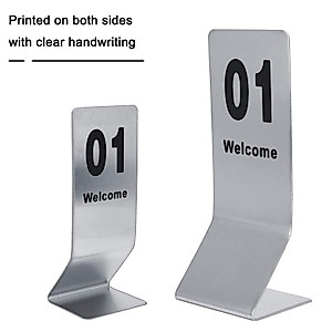 Stainless Steel Table Numbers Cards Signs, Double-Side Table Numbers 1-10/20/30/50/100, For Restaurants, Weddings, Bars, Table Top Reserved Digital Sign, Place Cards For Weddings (Size : 1-50)