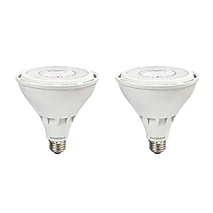 Sylvania Night Chaser LED PAR38 Light Bulb, 250W = 23W, 22 Year, Dimmable, Super Bright 2650 Lumens, Wet Rated, 3000K, White - 2 Pack (41359)
