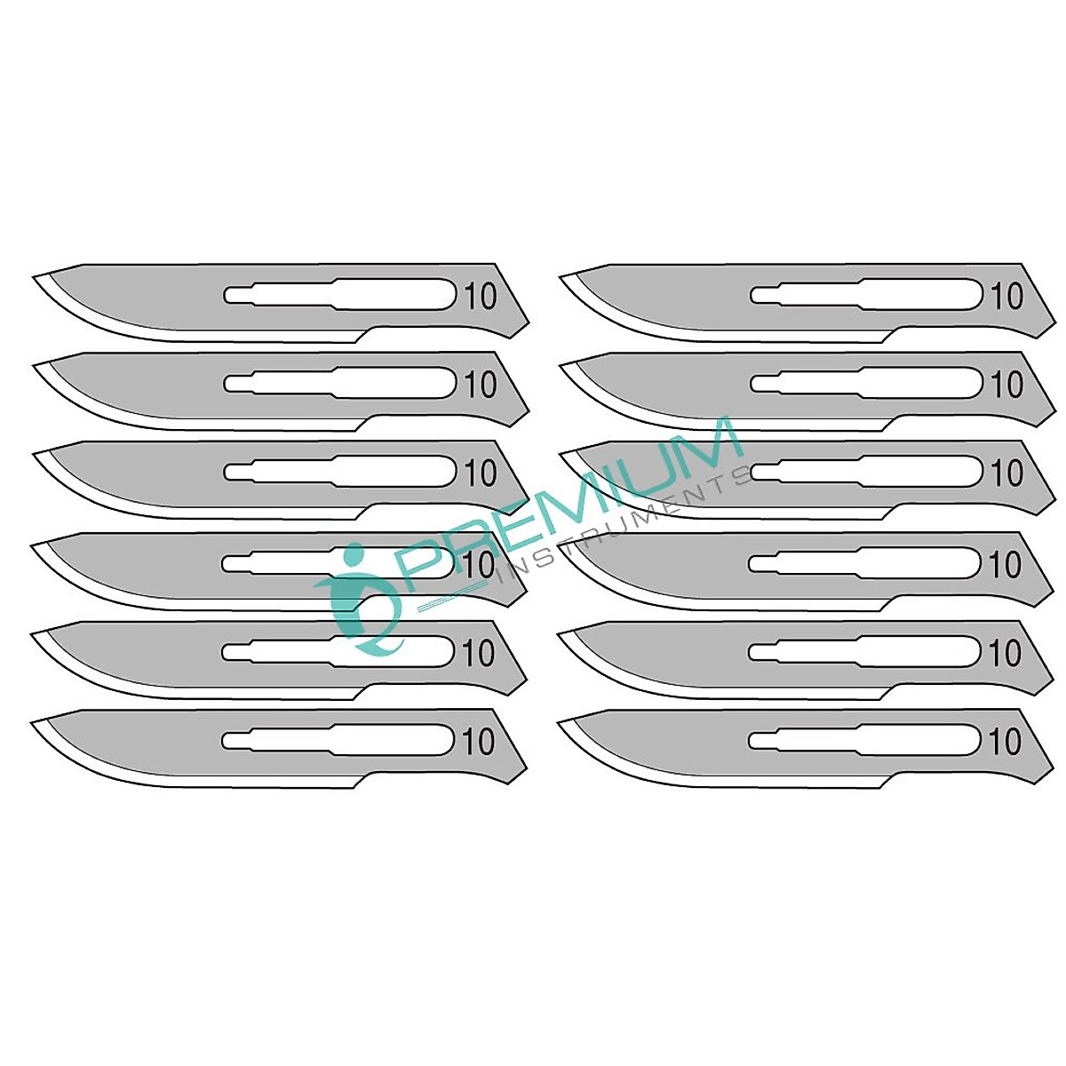12 Pcs Scalpel Blades No. 10 PREMIUM INSTRUMENTS