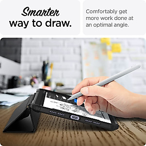 Spigen Ultra Hybrid Pro Designed for 8.3 inch iPad Mini 7 Case A17 Pro (2024), iPad Mini 7th/6th Generation Case (2024/2021) w/Clear Transparent Back and Pencil Holder - Black