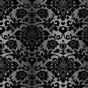 Kanvas by Benartex Flower Festival 2 Damask Black, Fabric by The Yard