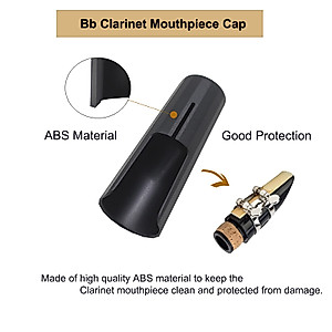 Bb Clarinet Leather Ligature and Plastic Clarinet Mouthpiece Cap Ligature Fastener Mouthpiece Cover for Clarinet