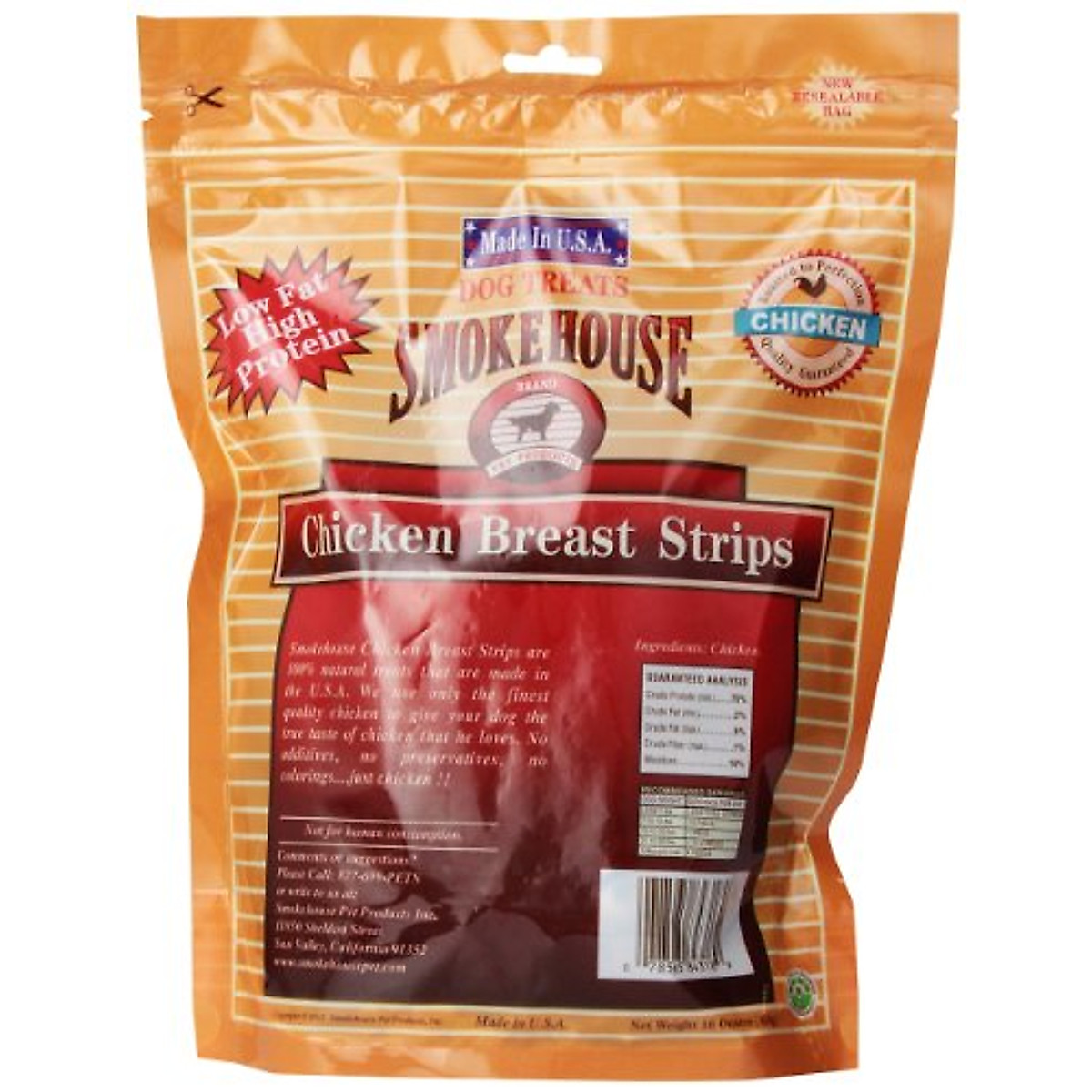 Smokehouse 100-Percent Natural Chicken Breast Strips Dog Treats, 16-Ounce