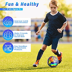 Champhox Size 4 Soccer Ball for Kids Durable Long-Lasting Construction Soccer Balls for Kids Teens Boys Girls Youth Soccer Players Skill Practicing Training Gifts