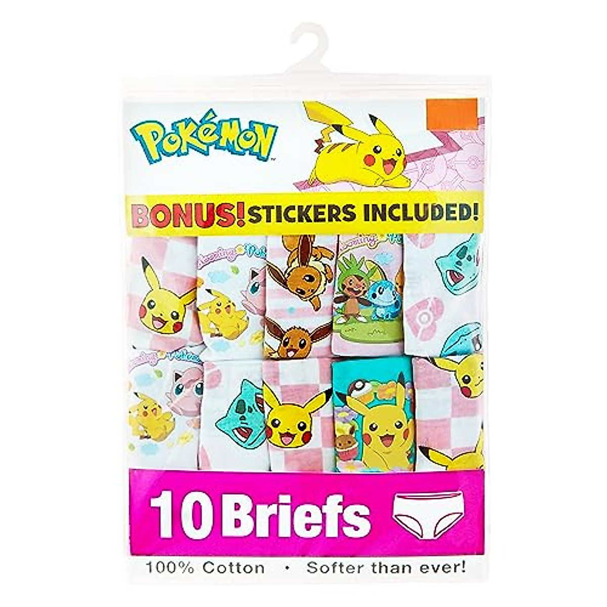 100% Combed Cotton Underwear With Pikachu, Evee, Squirtle, Jigglypuff & more, available in Sizes 4, 6 & 8
