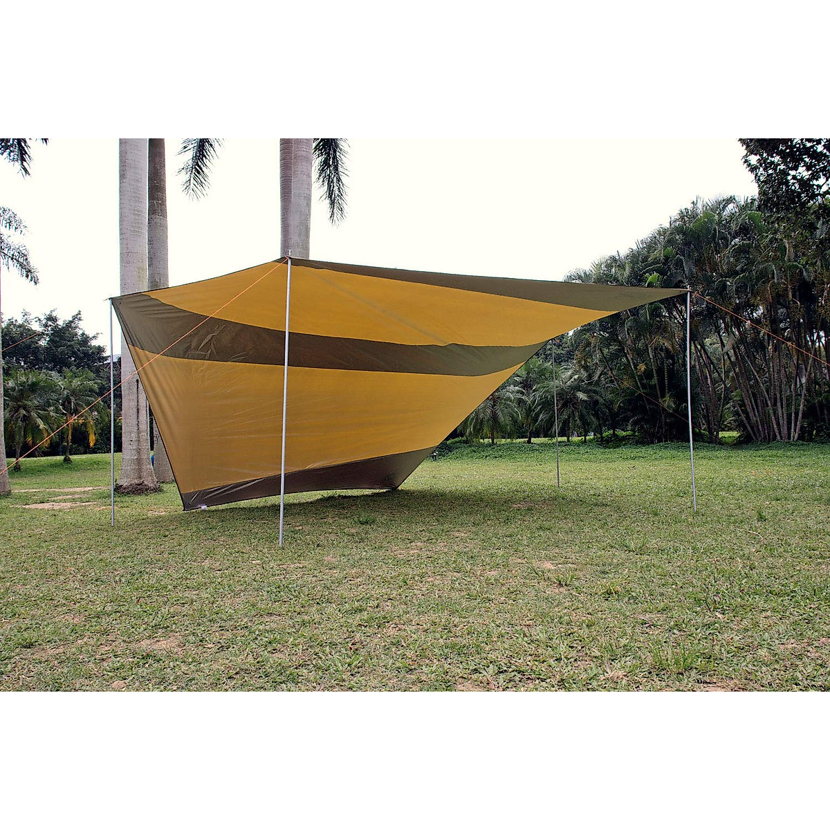 Hasika Camping Tent Tarp Extremely Large Canopy with 4 Poles Ripstop Sun Shelter Rainly for SUV Truck Picnic Activities