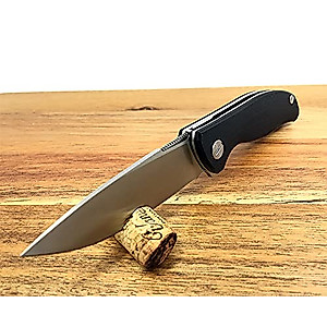 IVTT Survival Outdoor Folding Knife, EDC Multi Tool, Stainless Steel Blade with Satin Polished, G10 Handle, Bearing System, Good for Paring, Camping, Hiking, Cycling(Black)