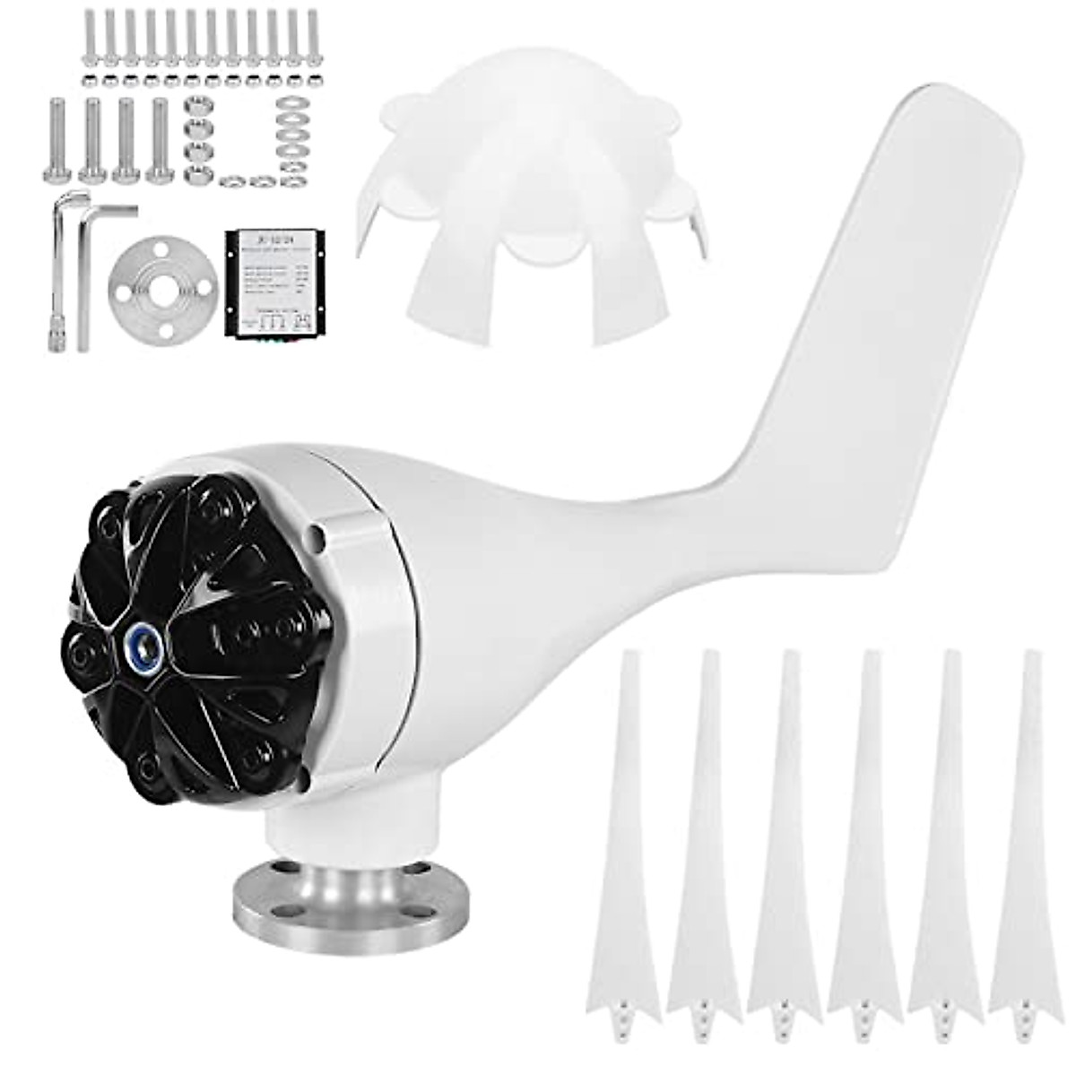 Wind Genertor, 6 Blades Wind Turbines Kit Generator, with Small Power Supply for Mobile Room Boats Cabin, 100W, Tools (12V)