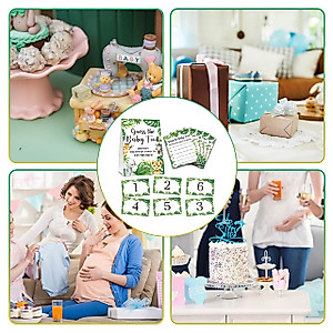 ISOVF Game Set, Woodland Safari Theme-1 Standing Sign, 25 Answer Cards, 6 Number Cards, Baby Shower Party Tabletop Game