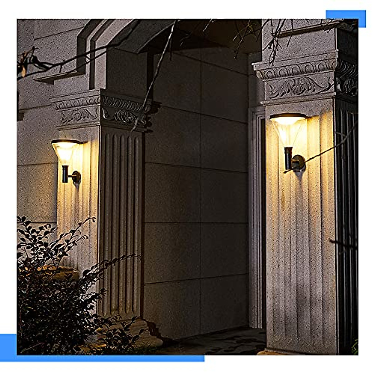 Wall Light, Wall Sconces, Outdoor Exterior Wall is Modern and Simple Wall Lantern Solar Energy-Saving LED Without Wiring Wall Sconce IP65 Waterproof Light Control Patio Light PC Lampshade Exterior Lig