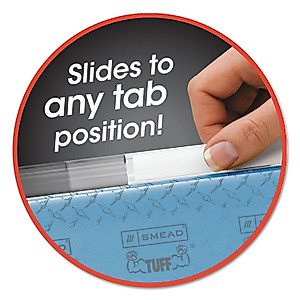 Smead Easy Slide Tab, 1/3-Cut, Clear, 18 Per Pack (64626)