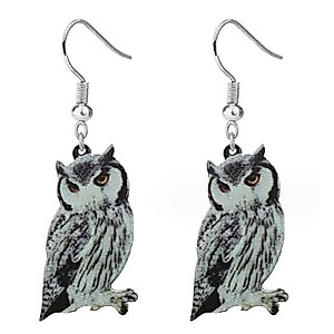 CUTIEJEWELRY Owl Bird For Women Ladies Jewelry Dangle Earrings (Owl) 4 PAIRS