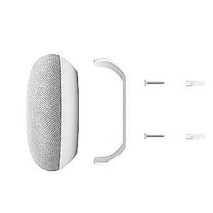 Fstop Labs 2 Pack Wall Ceiling Cabinet Mount Holder Stand Clip for Google Nest Home Mini Gen 1, Gen 2, Round Speaker Accessories (White) 2 Pack
