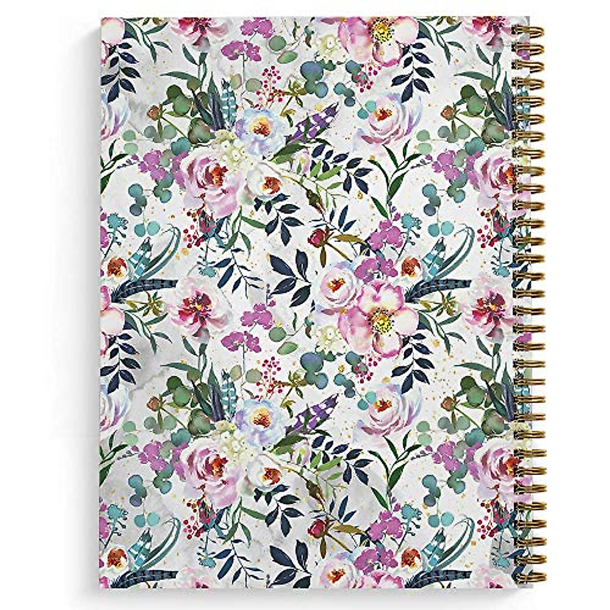 Softcover Stronger Than Excuses 8.5" x 11" Motivational Spiral Notebook/Journal, 120 College Ruled Pages, Durable Gloss Laminated Cover, Gold Wire-o Spiral. Made in the USA