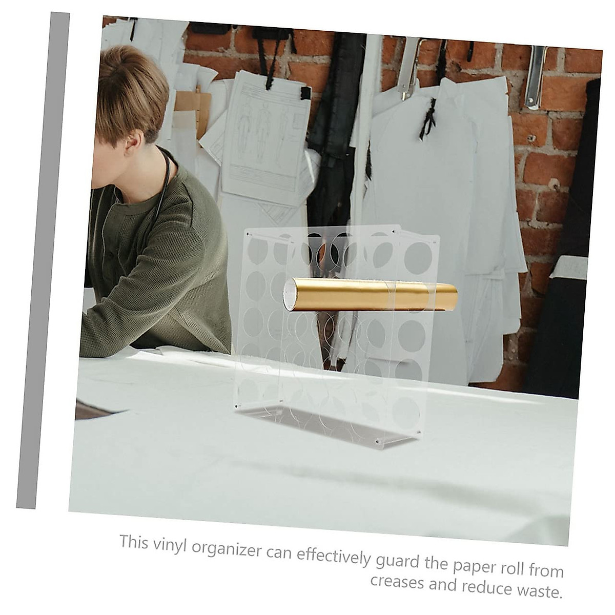 Didiseaon Easy Install Vinyl Roll Storage Rack 25 Holes Acrylic Vinyl Organizer for Craft Vinyl Wrap Rolls Holder