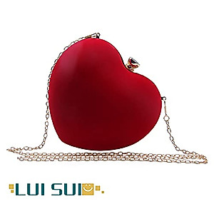 LUI SUI Womens Wedding Party Evening Bag Heart Clutch Purse Stylish Mini Cocktail Prom Tote Handbag