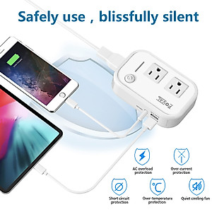 220V to 110V Converter Travel Adapter: FOVAL [Upgraded] International Step Down Power Converter for Hair Straightener/Curler with 18W USB-C Port Outlet Voltage Converter US to Europe Italy UK AU Plug