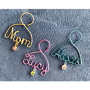 Personalized Wine Charm~Wine Glass Charm~Wire Name~17 pretty colors to choose from~Swarovski Birthstones~Handmade~Unique Gift for the Wine lover in your life