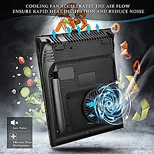 Portable Induction Cooktop, KXITGSIMRE 1800W Electric Induction Burner Cooktop with Child Safty Lock, 17 Power Levels 21 Temperature Setting, 3 Hours Timer