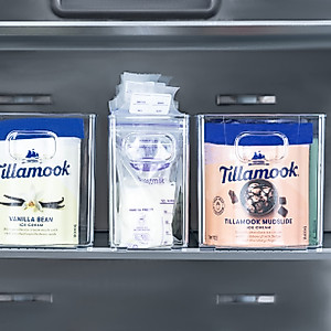 bHome & Co Clear Plastic Storage Bins - Pantry Organization and Storage Containers Stackable Storage Bins Acrylic Bins for Organizing Cabinet Shelves Kitchen Organization Fridge Freezer Organizer Bins