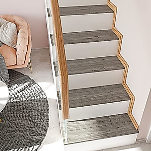 VEELIKE Light Grey Wood Vinyl Plank Flooring Waterproof Wood Grain Peel and Stick Floor Tile 6''x36'' Self Adhesive Grey Laminate Wood Flooring for Bathroom Kitchen Bedroom RV(4-Pack, 6 Sq. Ft.)