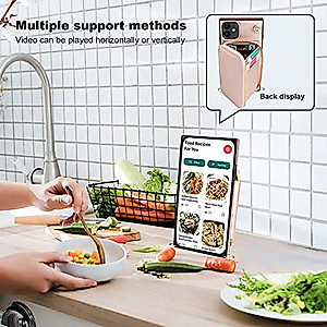 KIHUWEY iPhone 11 Crossbody Wallet Case PU Leather Wallet Case with Credit Card Holder Wrist Strap Kickstand Protective Lanyard Purse Cover Case for iPhone 11 6.1 Inch (Rose Gold)