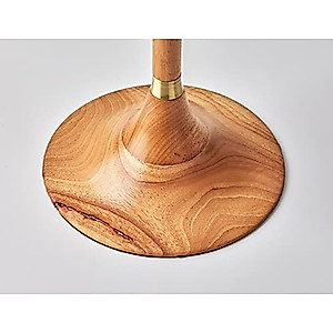 Adesso 1601-12 Rebecca Floor Lamp Natural Rubberwood with Antique Brass Accent