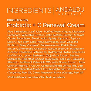 Andalou Naturals Probiotic + C Renewal Cream, Ivory, Probiotic Plus C, 1.7 Oz