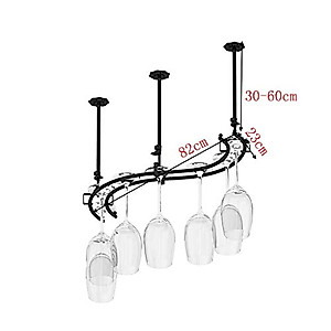 Wine Racks Metal Plug-in Wine Rack Creative Wrought Iron Wine Rack Hanging Wine Rack Wine Rack Goblet Holder Glassware Rack Cup Holder (Color : C1, Size : 82 * 23cm)
