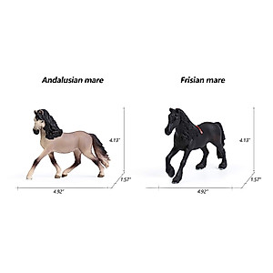 UANDME 8PCS Big Horse Mare and Stallion Toy Figures, Plastic Figurines, Horse Animal Toys for Girls and Boys, Horse Club Cake Topper Party Decoration