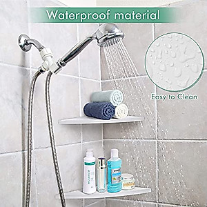 Ejoyous 3 Tier Corner Shelves Wall Mounted, Modern White Small Floating Wall Shelf Space Saving Display Shelving Storage Rack for Home, Bedroom, Living Room, Bathroom, Kitchen, Office