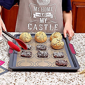 Silicone Baking Mat Set of 4, GUANCI Grade Food Baking mats Non-Stick Reusable Pizza Bakeware Mat for Making Macaroon, Pizza, Cookie, Pastry, Bread, Bun