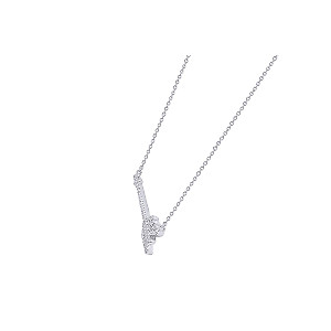 Round Cubic Zirconia Arrow Pendant Necklace 14k White Gold Over Sterling Silver with 16" Chain