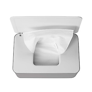 Baby Wipes Dispenser, Baby Wipes Holder with Weighted Plate- Grey