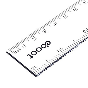 eBoot Plastic Ruler Straight Ruler Plastic Measuring Tool 12 Inches, 2 Pieces (Clear)