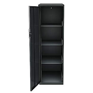 Hirsh Industries Space Solutions Metal 4 Shelf Personal Storage Locker Cabinet, Charcoal, Fully Assembled