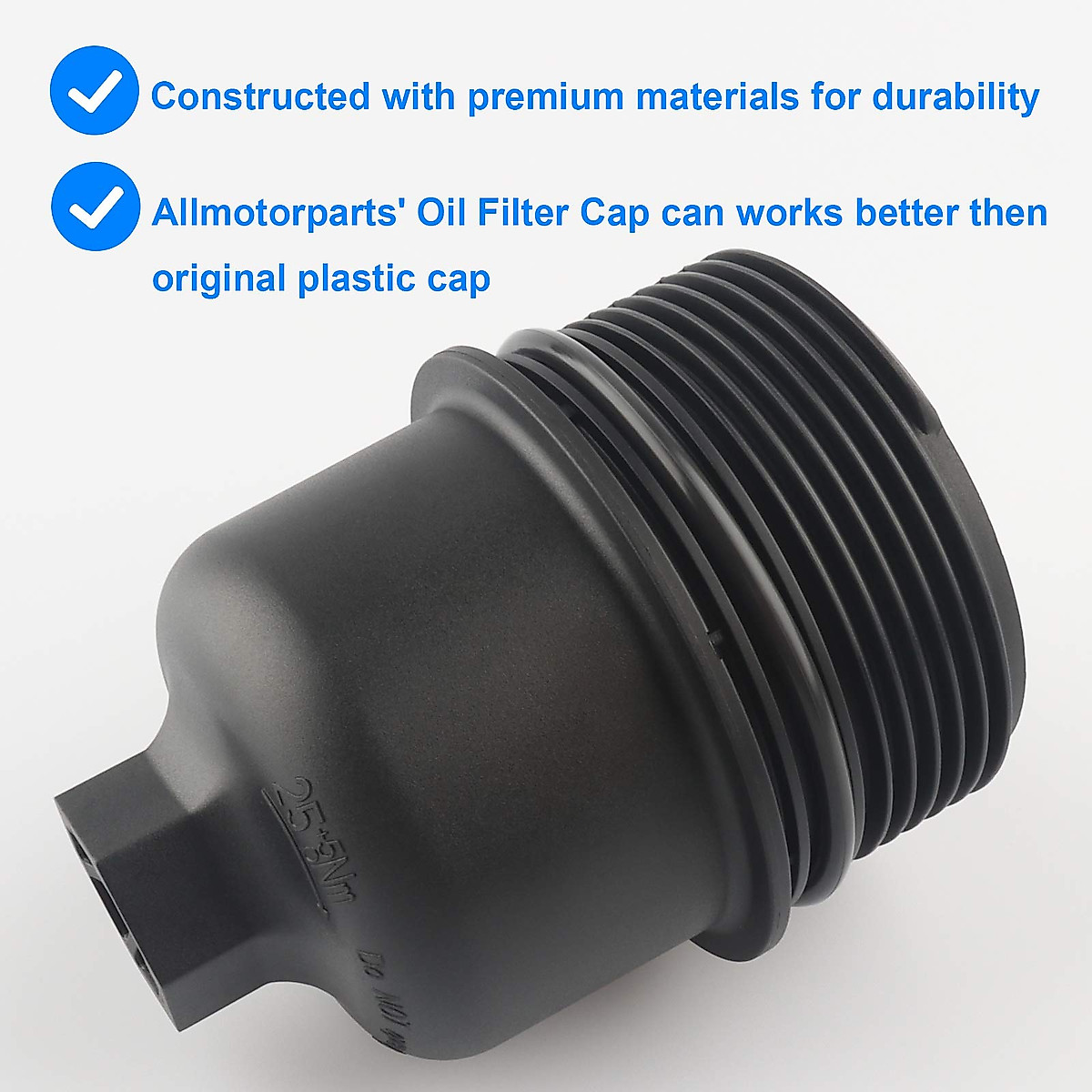 Oil Filter Housing Cap, Replace 68191350AA, 917-190 Compatible with Chrysler Dodge Jeep Ram - 200, 300, Challenger, Charger, Durango, Grand Caravan, Journey, Cherokee, Grand Cherokee, Wrangler, More