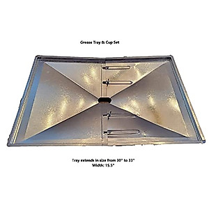 Quickflame Replacement Grease Tray Set for BBQ Grill Models from Nexgrill, Dyna Glo, Weber, Kenmore, Backyard Grill, BHG, Uniflame and Others (30 to 33 inches Wide)