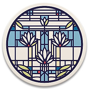 CoasterStone Frank Lloyd Wright Waterlilies Set of 4 Coasters, One Size, Multicolored