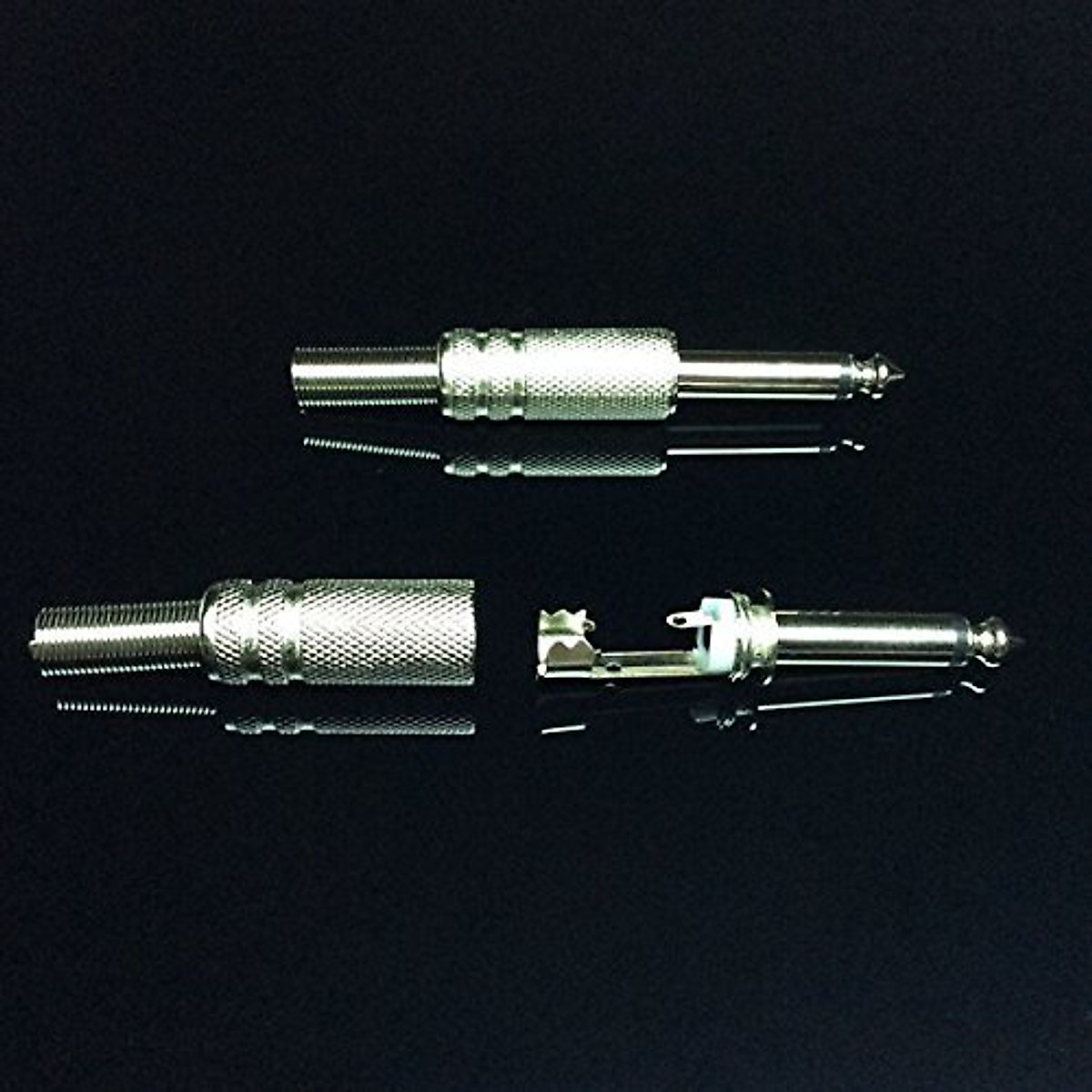 CESS 1/4 Inch TS Audio Phono Tone Male Plug Cable Connector - 1/4" 6.35mm TS Guitar Cable Plug (jcx) (10 Pack)