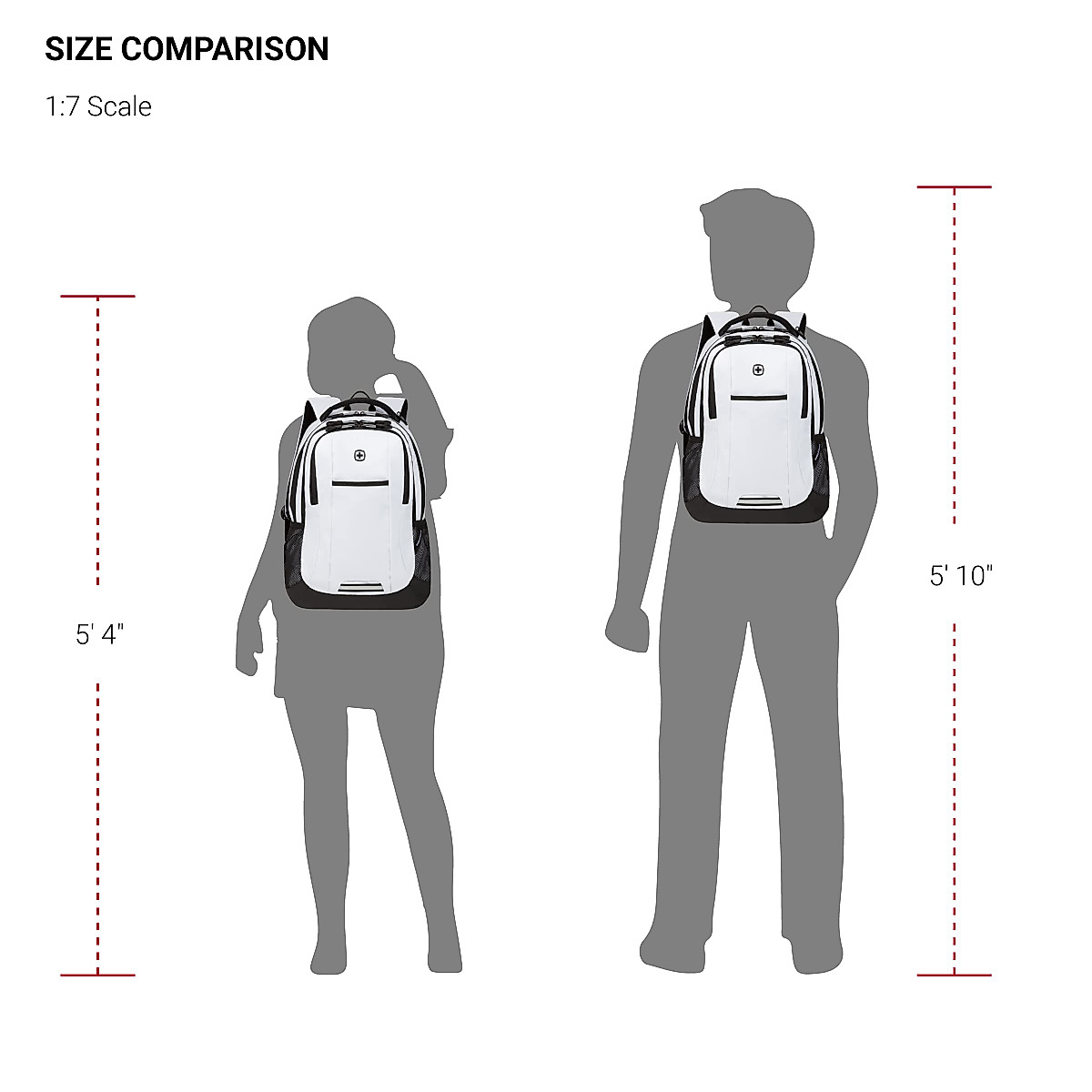 SwissGear Cecil 5505 Backpack, Fits 16 Inch Laptop, White, Medium