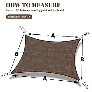 SUNLAX Sun Shade Sail, 6.5'x 9'10'' Brown Rectangle Canopy Shades for Outdoor Patio Pergola Cover Sunshade Sails UV Blocking Canovas Covers