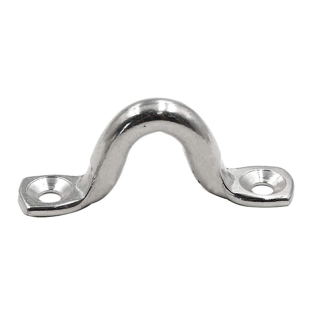 Eilumduo 6Pcs Stainless Steel 3.2" Bimini Pad Eye Straps, Tie Down, Kayak Deck Loops, Tie Down Anchor Point, Footman's Loop for Kayak Canoe Rigging ( M10 )