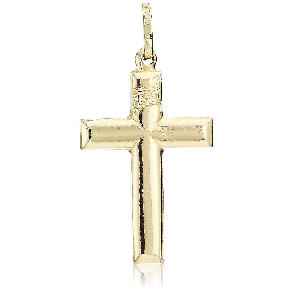 14k Yellow Gold Cross Pendant Charm Plain 1" - Jewelry Gifts For Women Wife Mom Gifts For Men Husband Dad