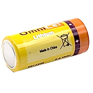 6x OmniCel ER14335 3.6V 1.65Ah 2/3AA Lithium Button Top Battery For Smoke Alarms, Carbon Monoxide Detectors, Intrusion Sensors, Invisible Fencing, Emergency Backup, Data Collection, AMR Add-ons