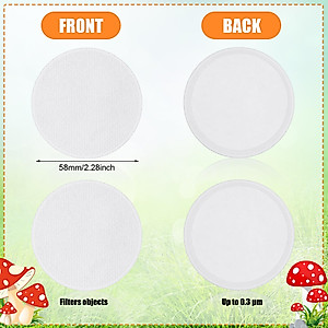 Frienda 30 Pieces Synthetic Filter Paper Stickers 0.3 μm Synthetic Filter Disc Wide Mouth Circular Adhesive Filter Patch Sticker for Mushroom Cultivation Wide Mouth Jar Lids Mason Jars (2.28 Inch)