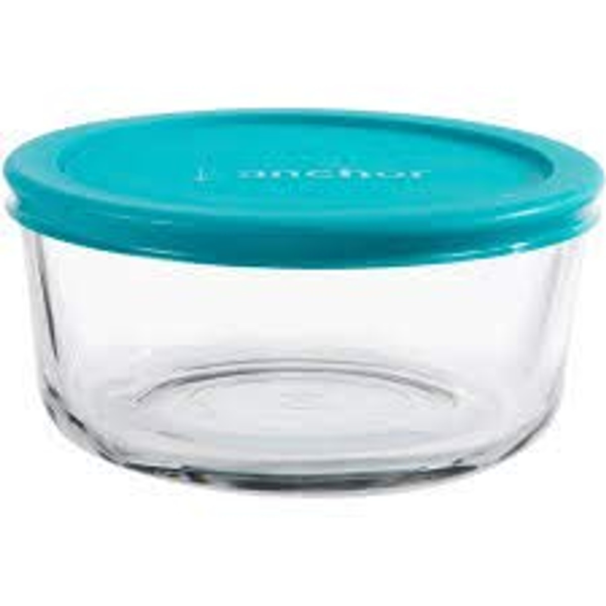 Anchor Hocking Classic Glass Food Storage Containers with Lids, Teal, 1 Cup (Set of 4)